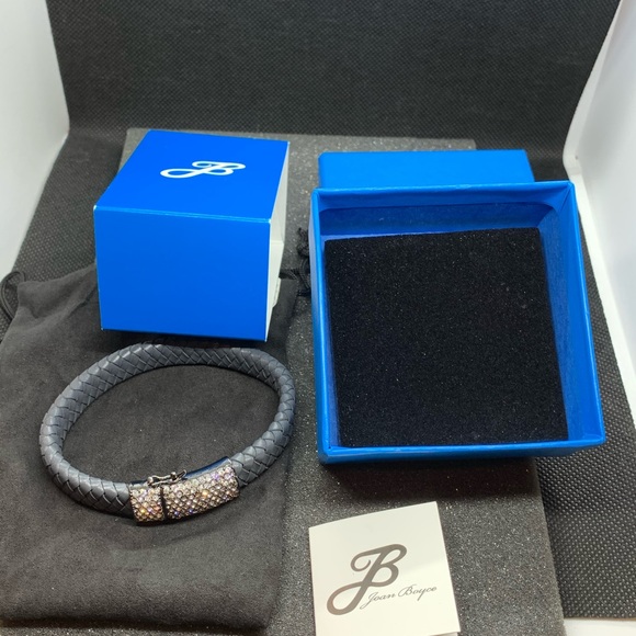 Joan Boyce | Jewelry | Joan Boyce Pave Leather Bangle Bracelet | Poshmark